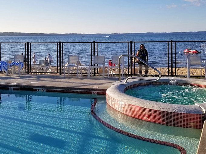 Where indoor swimming meets outdoor views &ndash; the perfect compromise when Michigan weather plays hard to get.
