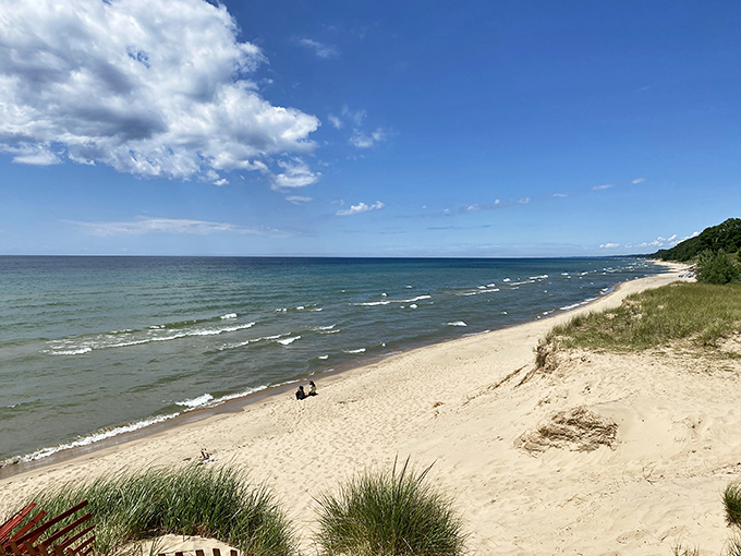 Miles of pristine shoreline stretch before you, with enough space to carve out your own temporary kingdom of beach blankets and umbrellas.