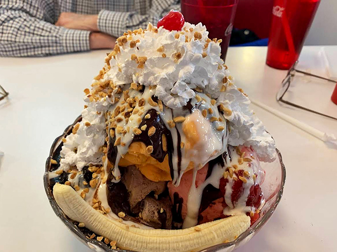 This banana split isn't just dessert &ndash; it's architecture, art, and possibly the reason elastic waistbands were invented.