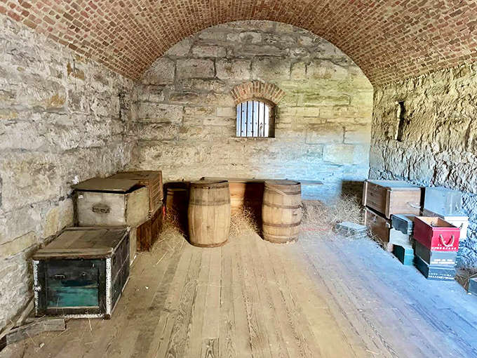 Inside the barracks, you'll find period furnishings that make modern dorm rooms look like the Ritz, reminding us why indoor heating was such a game-changer.