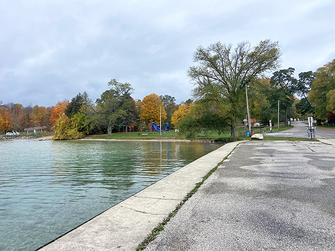 The boat ramp beckons with promises of aquamarine adventures &ndash; your gateway to Michigan's most photogenic inland waters.