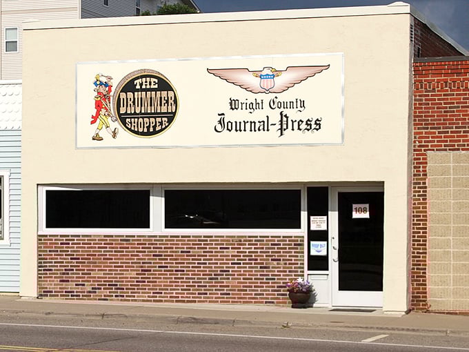 The Wright County Journal-Press building stands as a testament to small-town journalism, where local stories have been chronicled for generations. 