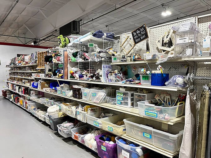 Crafters' paradise! Bins of creative possibilities await at prices that let imagination run wild without budget constraints. That half-finished project just found new life.