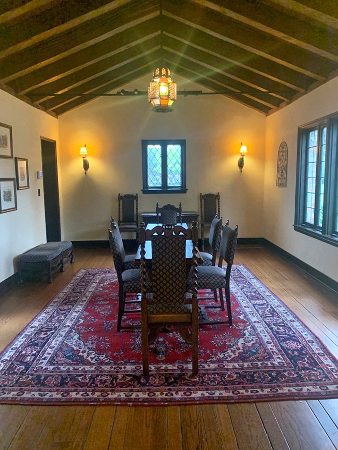 That dining table has hosted countless meals and conversations, sitting beneath beams that have witnessed decades of Florida history unfold beneath them.