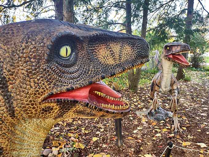 These lifelike dinosaur sculptures turn casual campus strolls into time-traveling adventures, no admission ticket required.