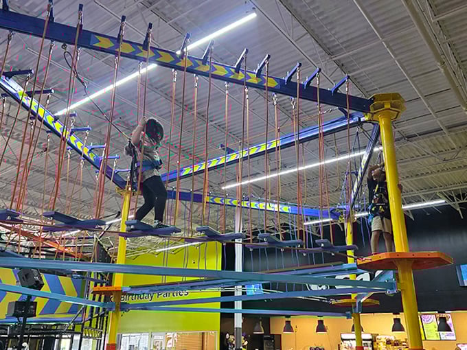 The elevated ropes course &ndash; where "don't look down" becomes your mantra and courage is measured in wobbly steps forward.