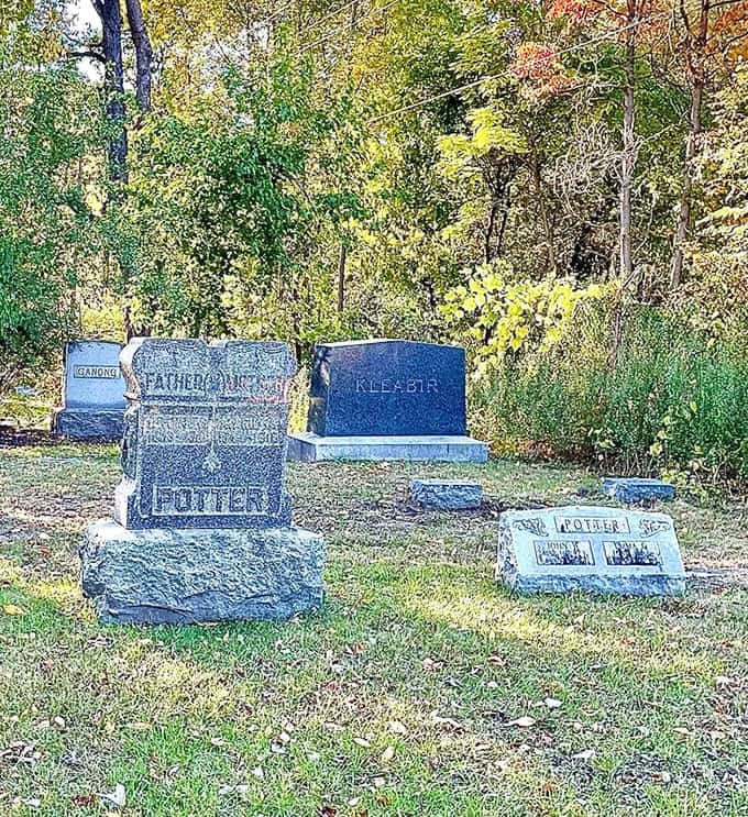 Family monuments stand together like old friends at a reunion, their granite solidarity spanning generations of Michigan winters and summers.