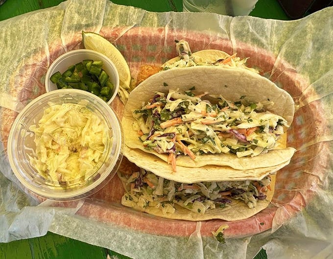 These fish tacos aren't just a meal&mdash;they're edible postcards from paradise, with fresh mahi, crisp slaw, and that perfect lime zing.