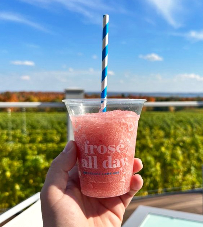 Summer in a glass: The Instagram-worthy fros&eacute; combines frozen ros&eacute; with a splash of Brys Bubbly, creating the perfect refreshment for warm Michigan afternoons.