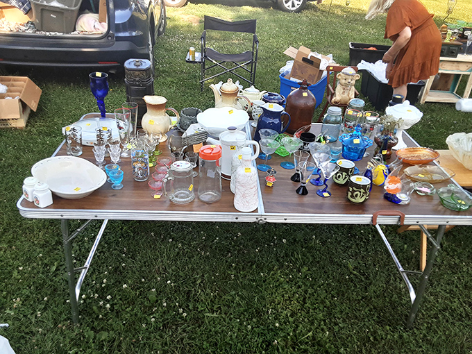 Grandma's kitchen or flea market find? These vintage glassware pieces await new homes where they'll shine at your next dinner party.