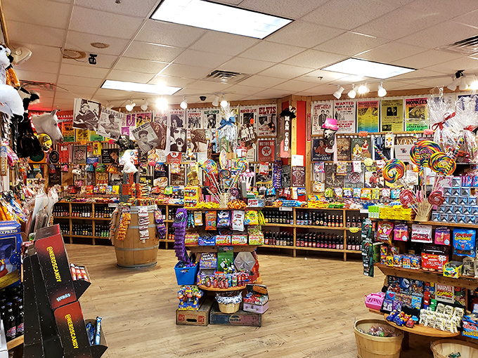 Sensory overload in the best possible way! Wall-to-wall candy creates a kaleidoscope of colors that would make a rainbow feel inadequately dressed.