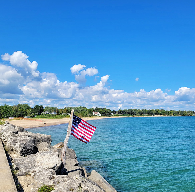 Lexington Beach welcomes sun-seekers with golden sands and crystal waters, where Lake Huron whispers "slow down" with each lapping wave.