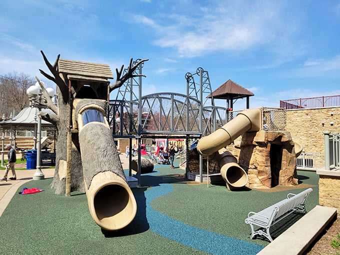 Nature meets imagination at this stunning rock wall playground, where limestone cliffs become natural climbing challenges.