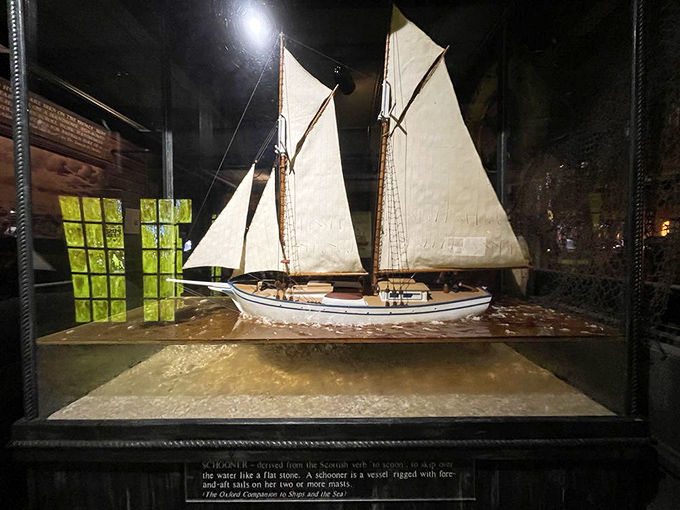 This meticulously crafted schooner model makes my childhood paper boats look like soggy cereal boxes in comparison.