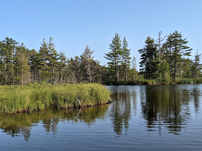 When Lake Superior holds perfectly still, reflecting the sky like nature's own infinity pool.