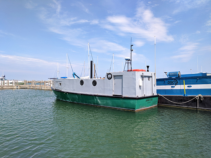 This fish tug has seen more sunrises than most of us have had hot breakfasts, still ready for another day of honest work.