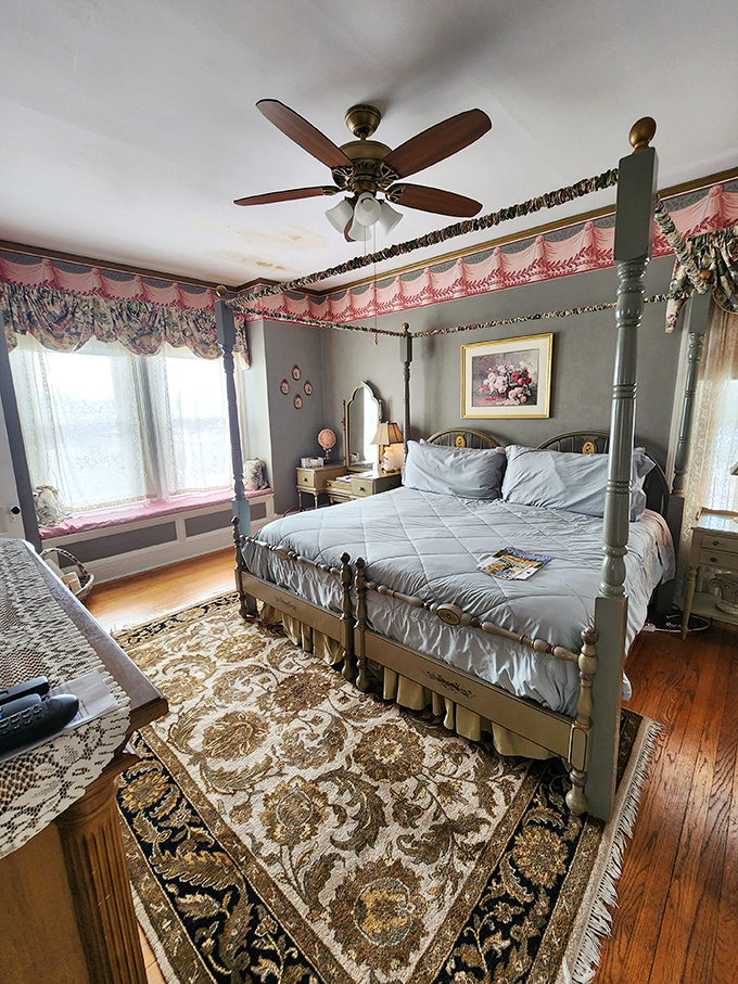 This four-poster bed isn't just furniture; it's a historical statement piece that whispers, "Yes, you deserve this luxury."