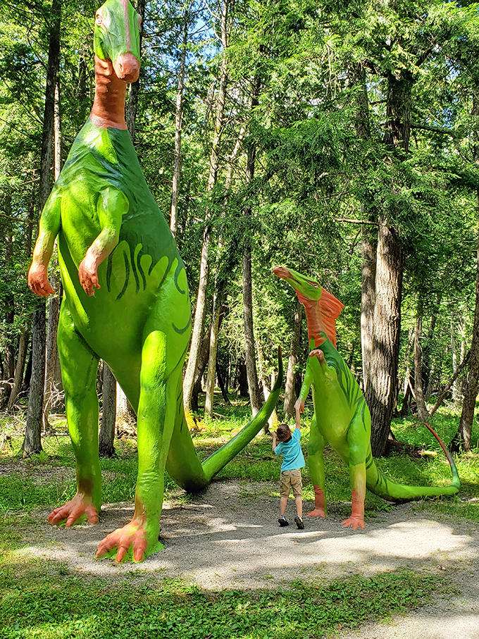 Little explorers measure up against prehistoric giants, proving that sometimes the biggest adventures come in small packages.