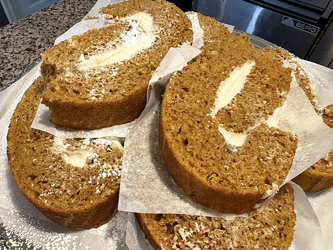 These pumpkin rolls aren't just dessert&mdash;they're edible autumn, spiraled into perfect bites of spiced cake and cream cheese filling.