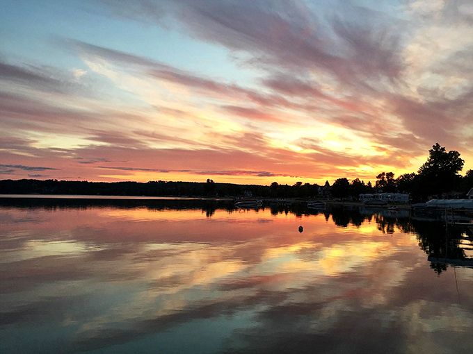 Mother Nature showing off at sunset, painting the sky with colors that would make Monet throw his brushes into the lake in defeat.