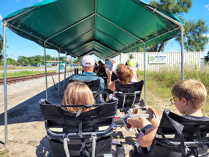 Families create lasting memories under the protective canopy, proving this rail adventure appeals to explorers of all ages.