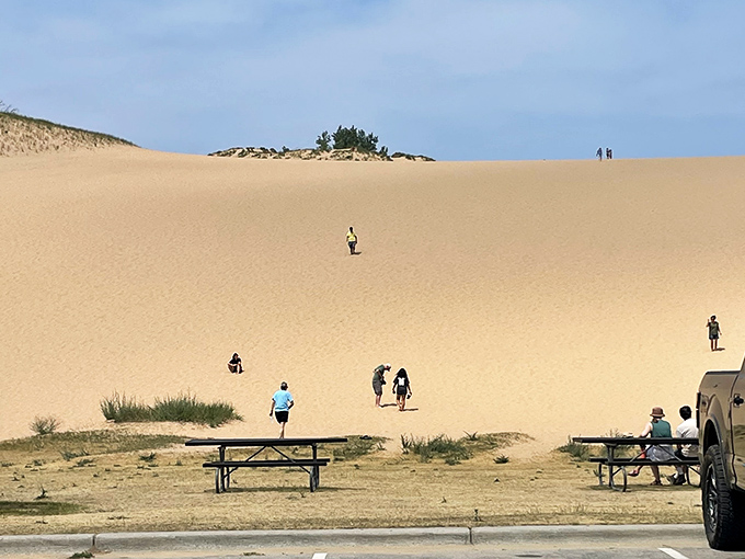 Intrepid explorers dot the landscape like ants on a sugar hill, each on their own journey through this magnificent dune system.