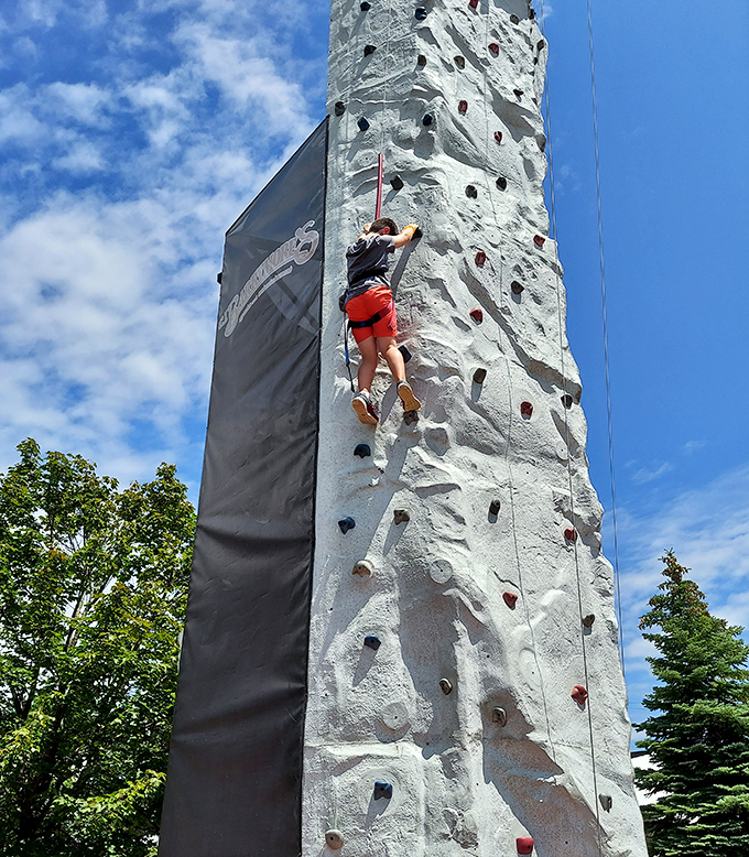 Reaching new heights isn't just a metaphor here &ndash; this climbing wall challenges both muscles and minds.