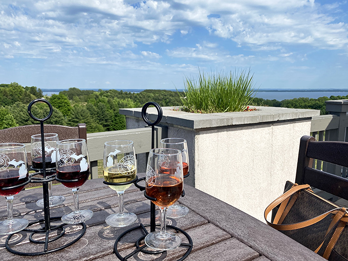 Wine flights with a view &ndash; sampling Michigan's finest vintages while drinking in panoramas that rival any European wine region.