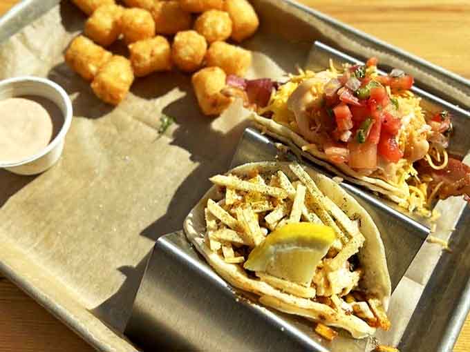 Breakfast meets dinner in these flavor-packed tacos &ndash; the morning egg taco and seafood delight prove good things come in small, delicious packages.