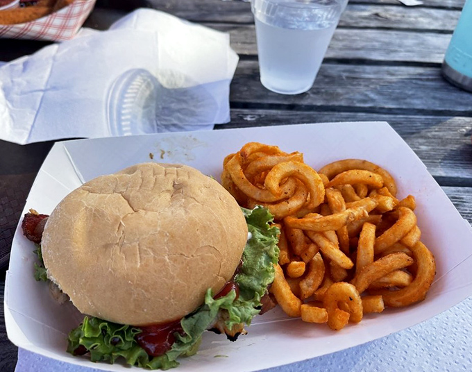 This isn't just a sandwich &ndash; it's a vacation on a bun. The curly fries are just showing off at this point.