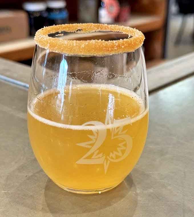 Not your average brunch cocktail: This caramel-rimmed apple cider mimosa elevates morning indulgence to an art form worth getting out of bed for.