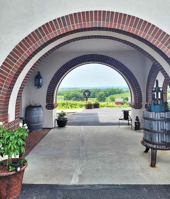 Step through this arched portico and leave ordinary life behind &ndash; wine country magic awaits on the other side.