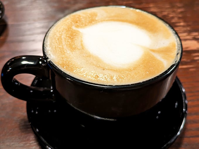Velvety espresso meets perfectly steamed milk in this artful creation that locals drive miles to experience.