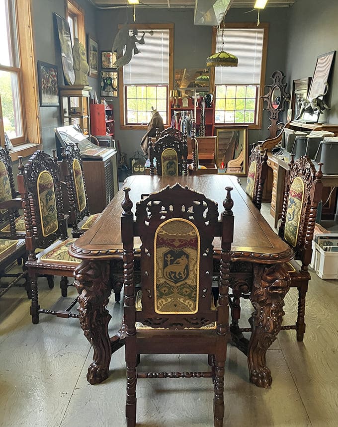 This isn't just furniture&mdash;it's functional art with lion-paw feet and hand-carved details that has witnessed decades of family dinners and whispered secrets.