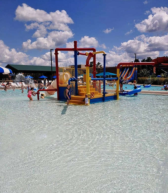 The interactive water playground keeps little ones entertained for hours with sprayers, dumpers, and enough water features to satisfy any pint-sized explorer.