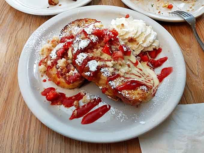 Strawberry-topped slices of heaven that make ordinary French toast hang its head in shame.