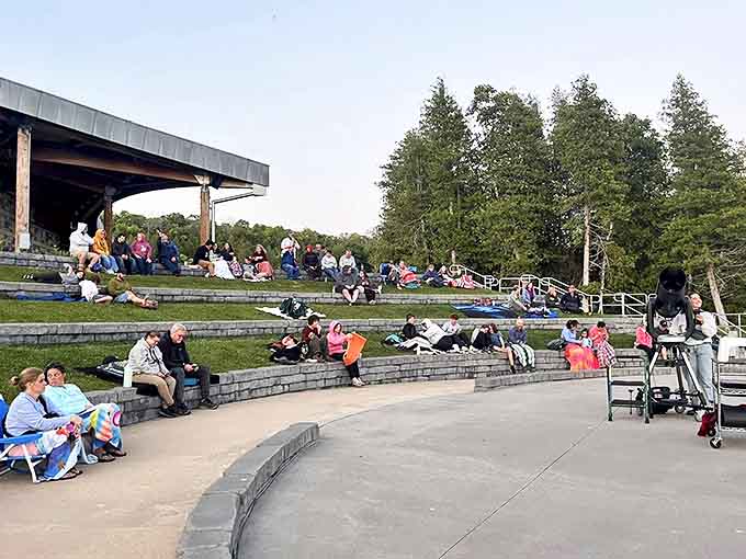 Stargazers gather at the amphitheater, united by the universal human experience of looking up and wondering what's out there.