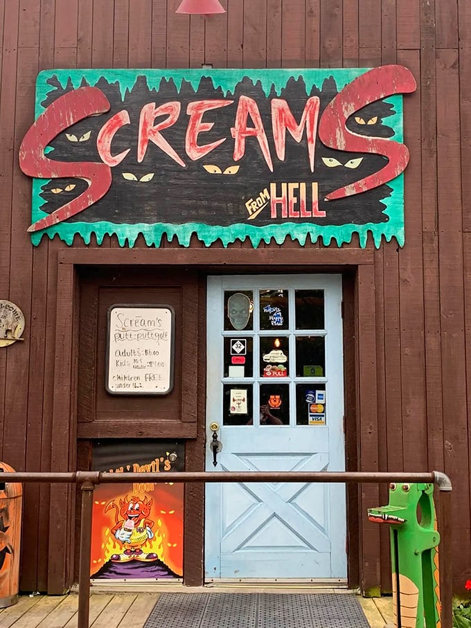 The Hell Hole Bar beckons thirsty travelers with promises of cold refreshments in surprisingly pleasant surroundings for the location.