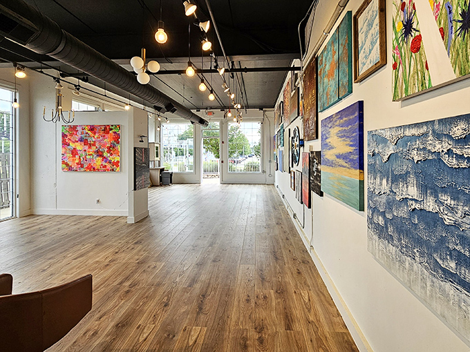 Imagine Art Gallery showcases local talent in a light-filled space where Lake Michigan's influence appears in nearly every brushstroke and sculpture.