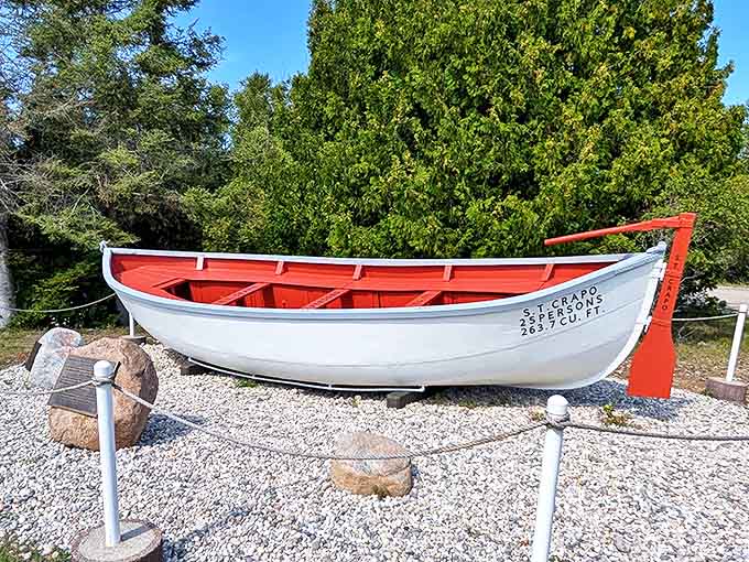 A testament to Great Lakes maritime heritage, this restored vessel once stood ready to rescue souls from treacherous waters.