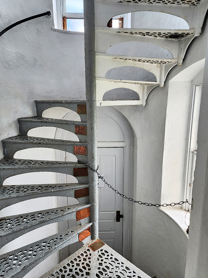 These spiral service stairs weren't designed for comfort &ndash; they're a dizzying testament to function over form, challenging modern visitors with their narrow, winding ascent.