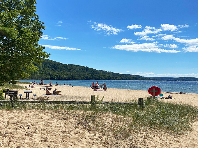 The shallow waters here are perfect for families, offering that rare combination of Lake Superior beauty without the heart-stopping cold of the deeper sections.