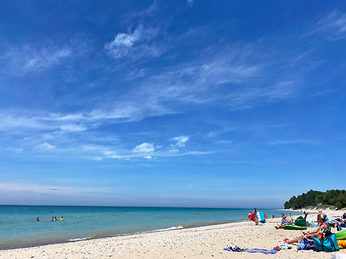 That water clarity makes you want to dive in immediately, or at least wade in while making those sounds people make when lake water is refreshingly cold.