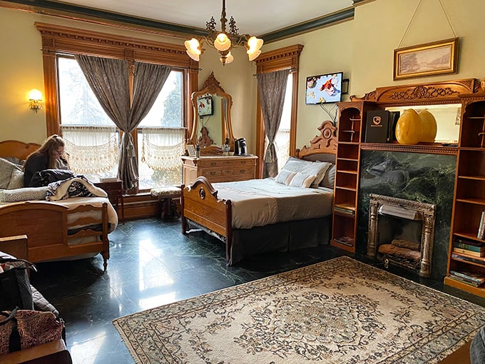 Someone's having the fanciest sleepover ever, complete with period-appropriate furniture and possible supernatural guests.