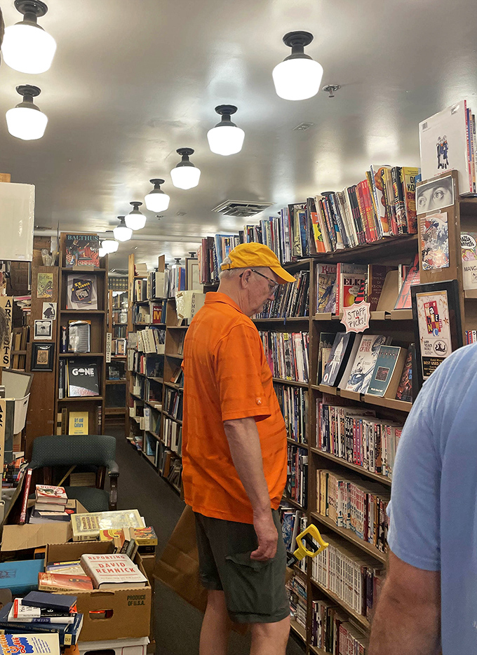 Browsers lose themselves in narrow aisles, where time slows down and the outside world fades away like the last page of a good book.