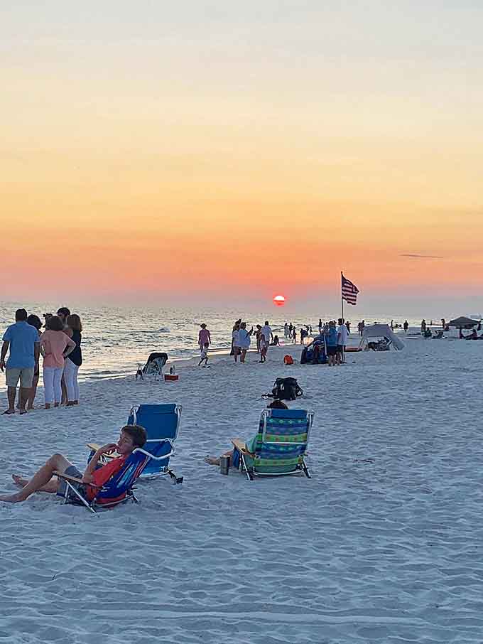 Sunset gatherings at Grayton Beach &ndash; where strangers become friends united by nature's nightly light show.