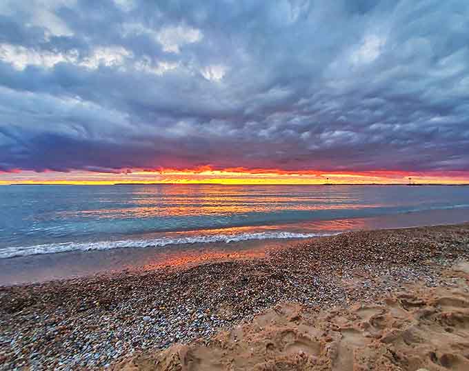 Sunset transforms Van's Beach into a painter's palette, with colors so vivid you'd swear someone cranked up the saturation on reality.
