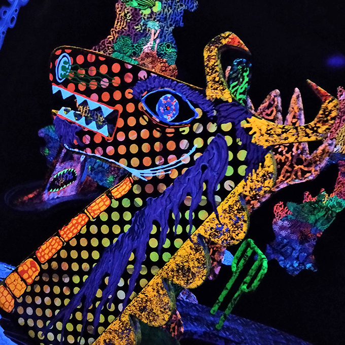 This dragon's hypnotic patterns and electric colors might be why your ball suddenly develops a mind of its own.