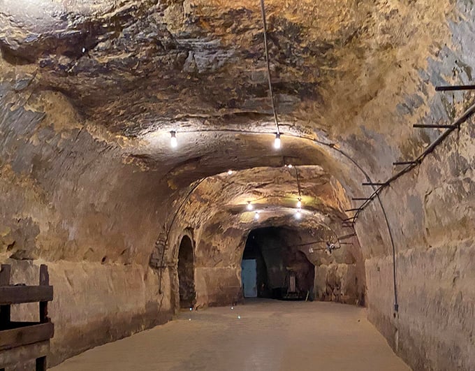 Arched passageways reveal the hand-carved craftsmanship of miners who probably never imagined their work becoming a tourist destination.