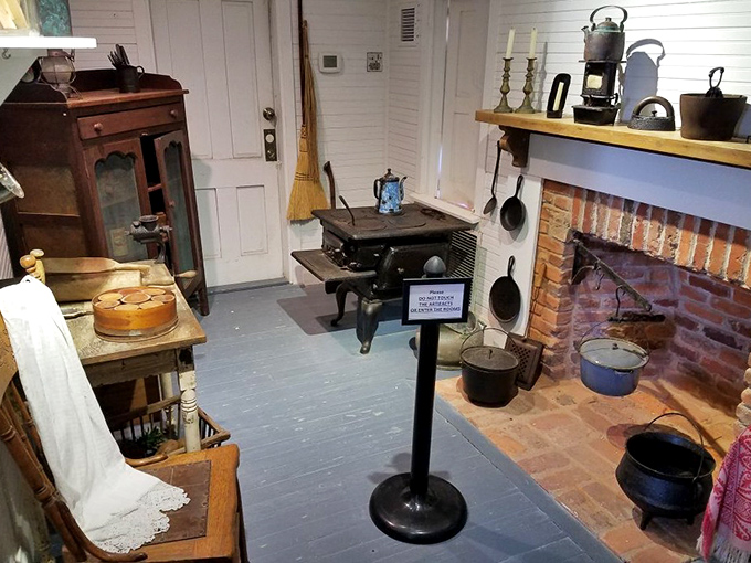 The kitchen's cast-iron stove and brick fireplace provided life-saving warmth and nourishment for those plucked from the cold Atlantic waters.